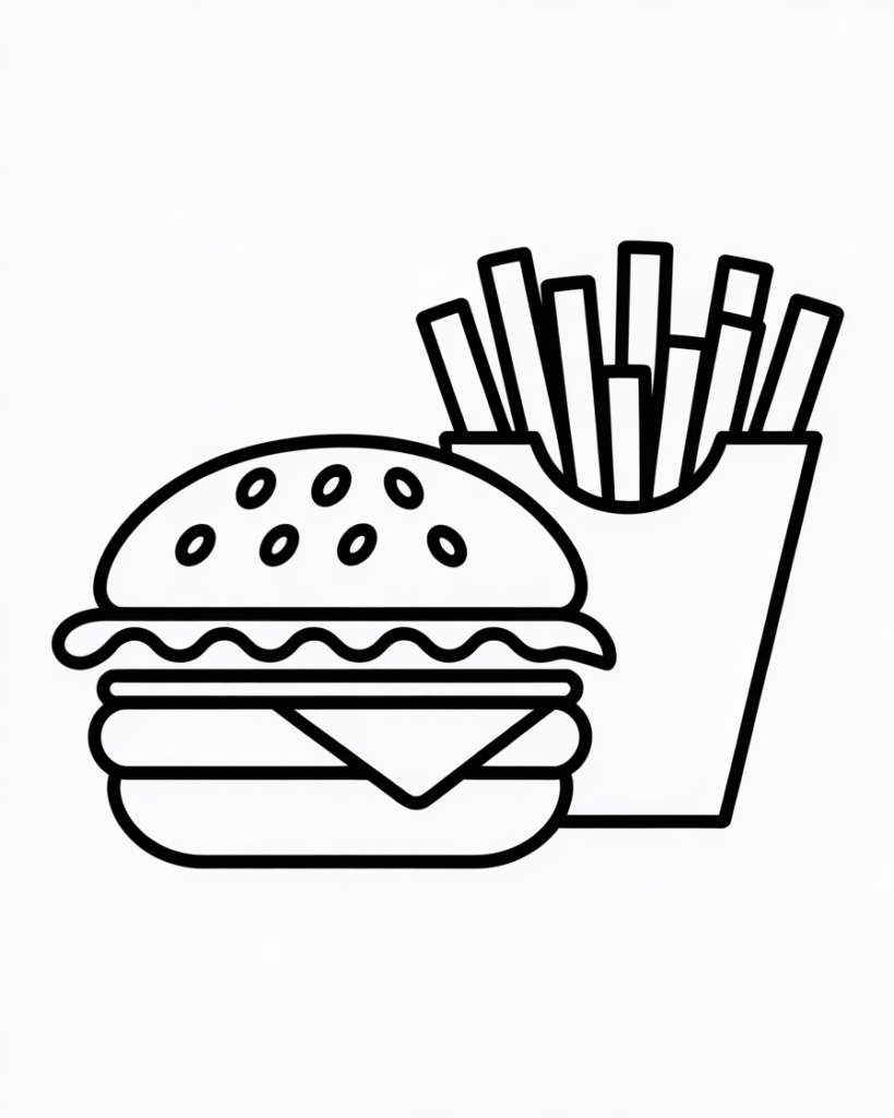 25 Free Printable Burger Coloring Pages