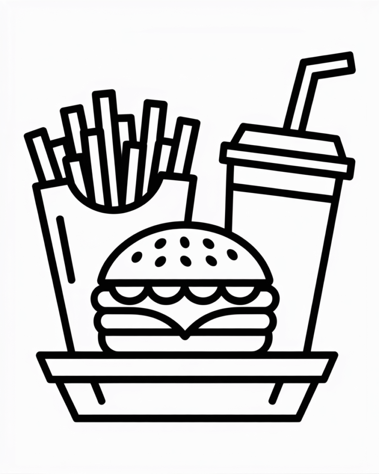 25 Free Printable Burger Coloring Pages
