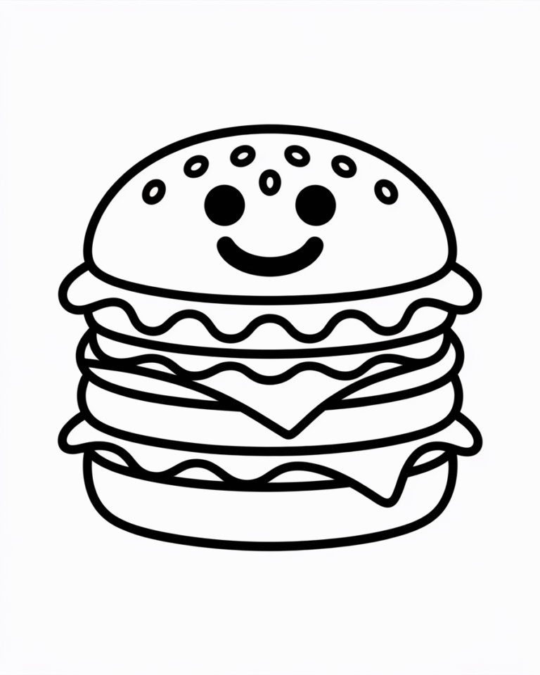 25 Free Printable Burger Coloring Pages
