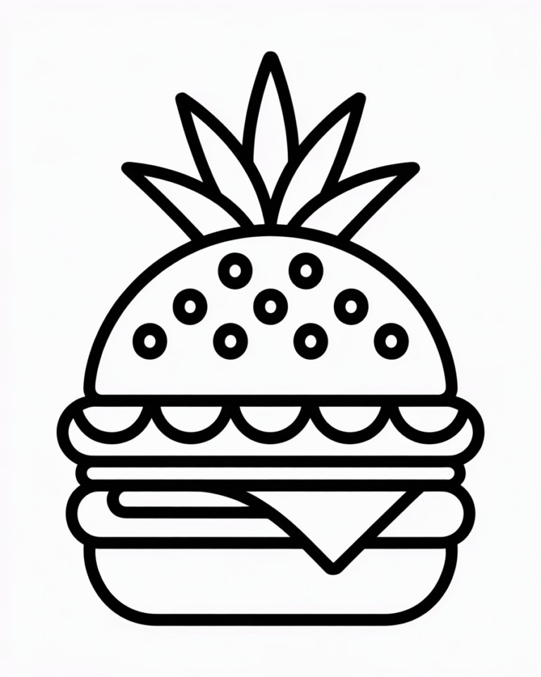 25 Free Printable Burger Coloring Pages