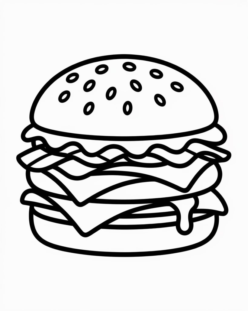 25 Free Printable Burger Coloring Pages
