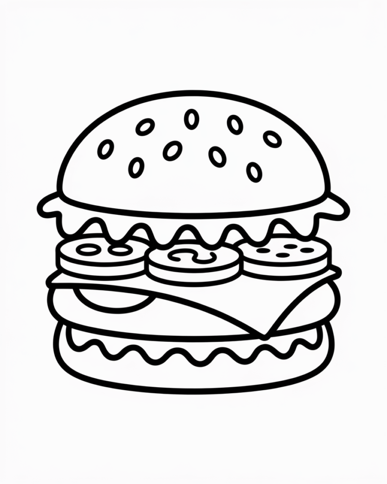 25 Free Printable Burger Coloring Pages