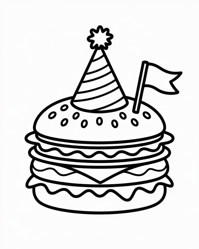 25 Free Printable Burger Coloring Pages