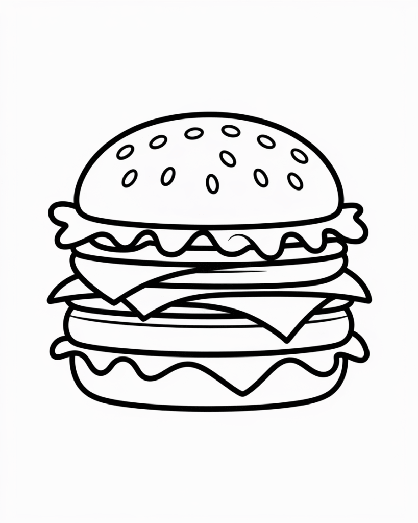 25 Free Printable Burger Coloring Pages