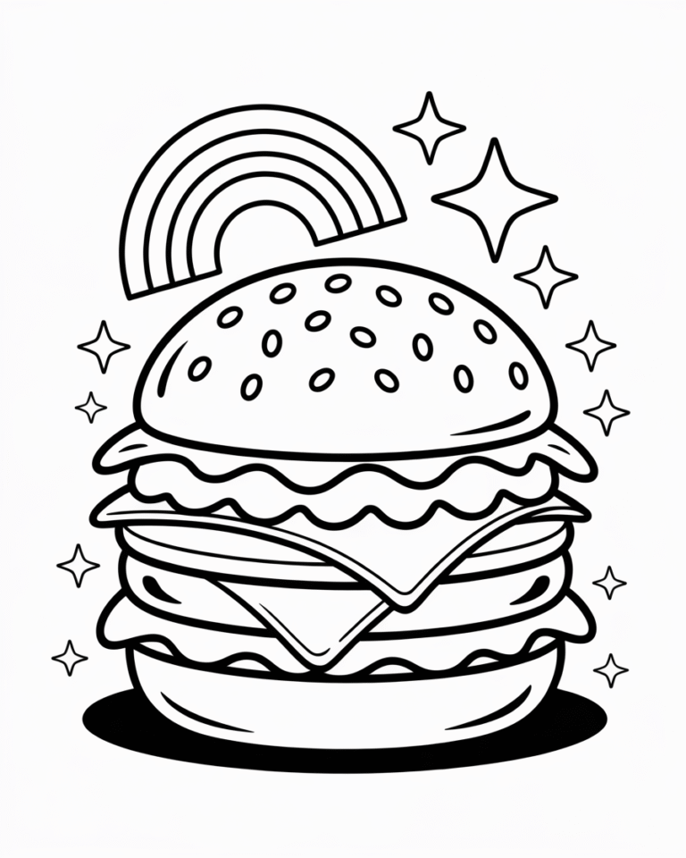 25 Free Printable Burger Coloring Pages