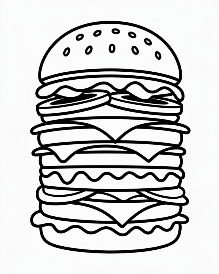 25 Free Printable Burger Coloring Pages