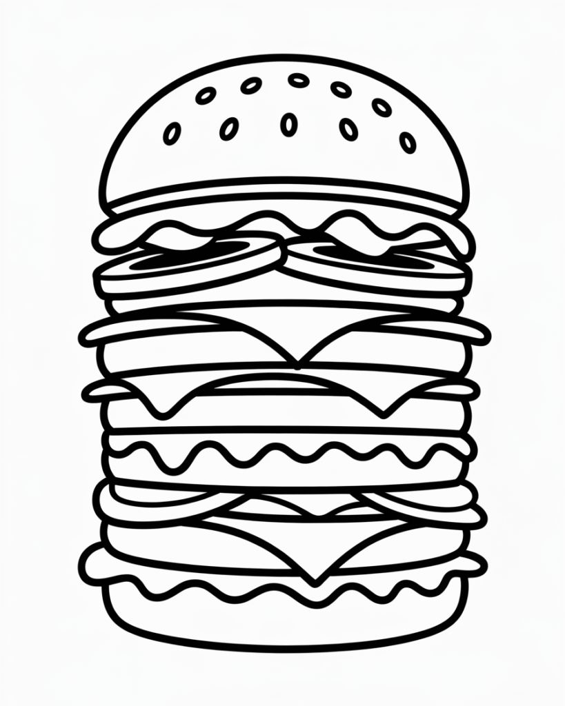 25 Free Printable Burger Coloring Pages