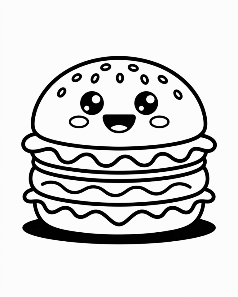 25 Free Printable Burger Coloring Pages