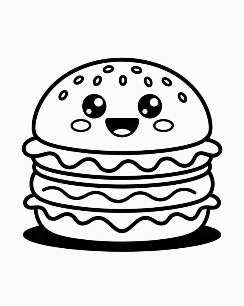 25 Free Printable Burger Coloring Pages