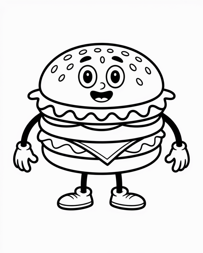 25 Free Printable Burger Coloring Pages