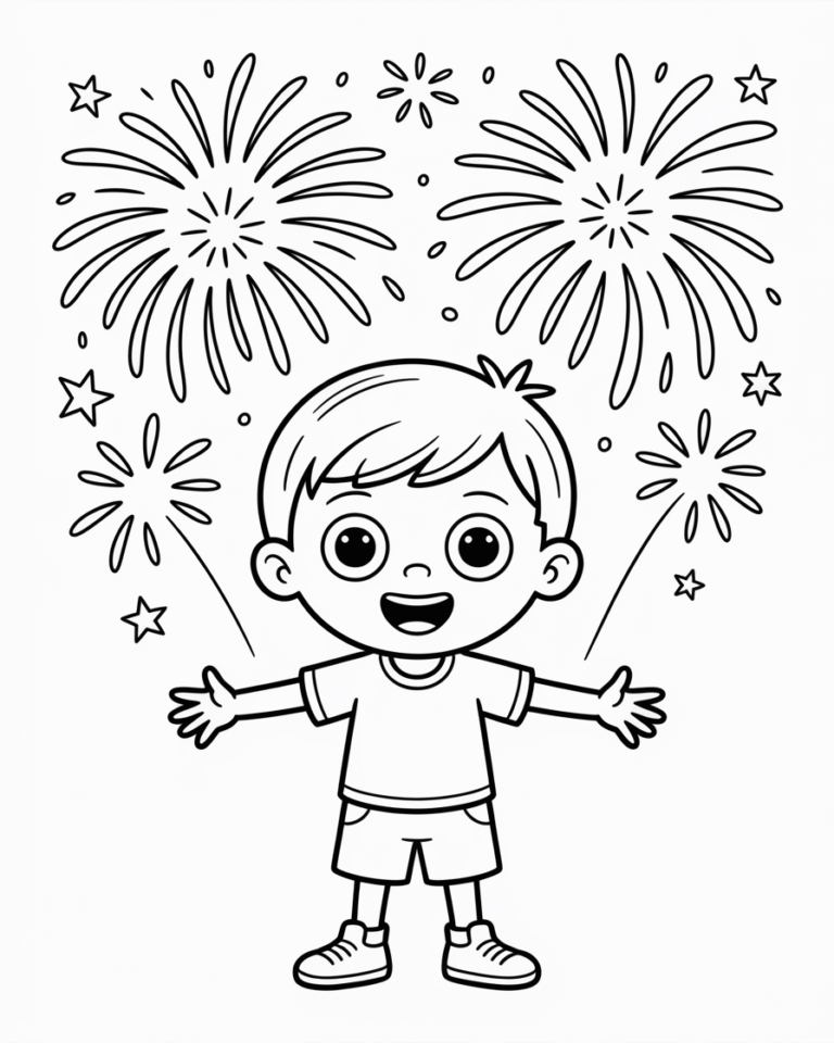 20 Free Printable Fireworks Coloring Pages