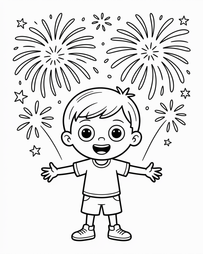 20 Free Printable Fireworks Coloring Pages