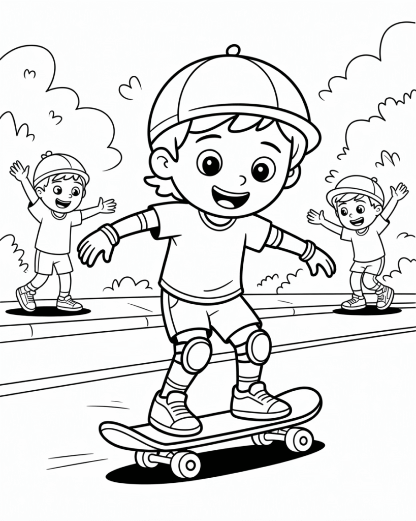 20 Free Printable Go Skateboarding Day Coloring Pages