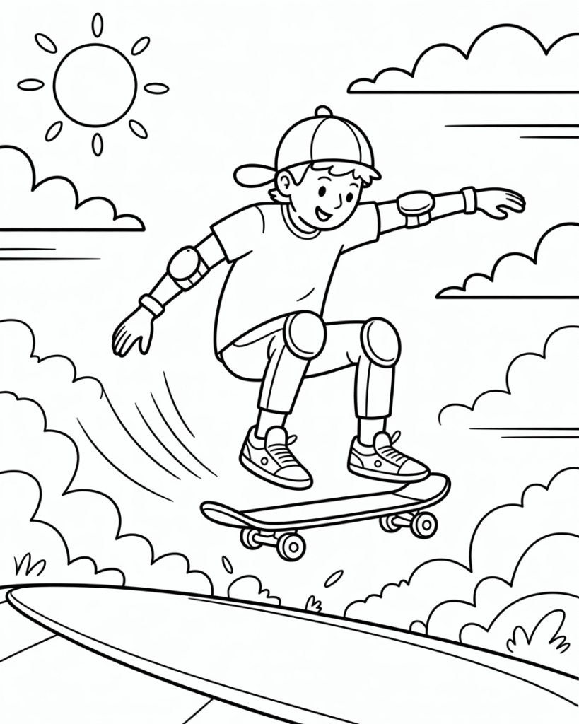20 Free Printable Go Skateboarding Day Coloring Pages