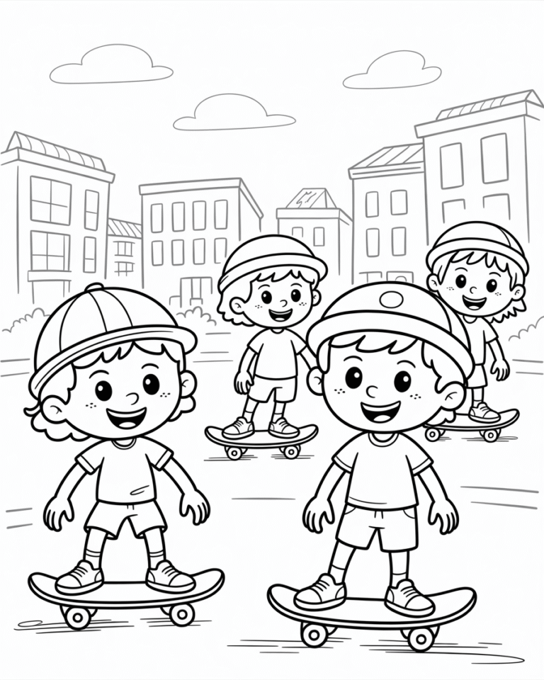 20 Free Printable Go Skateboarding Day Coloring Pages