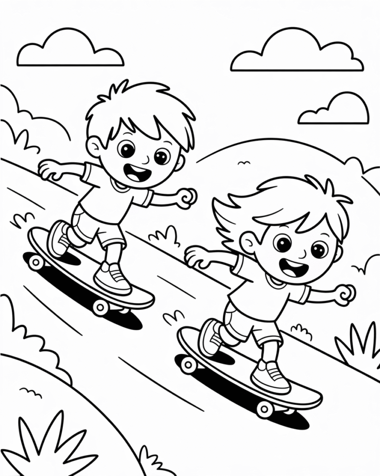 20 Free Printable Go Skateboarding Day Coloring Pages