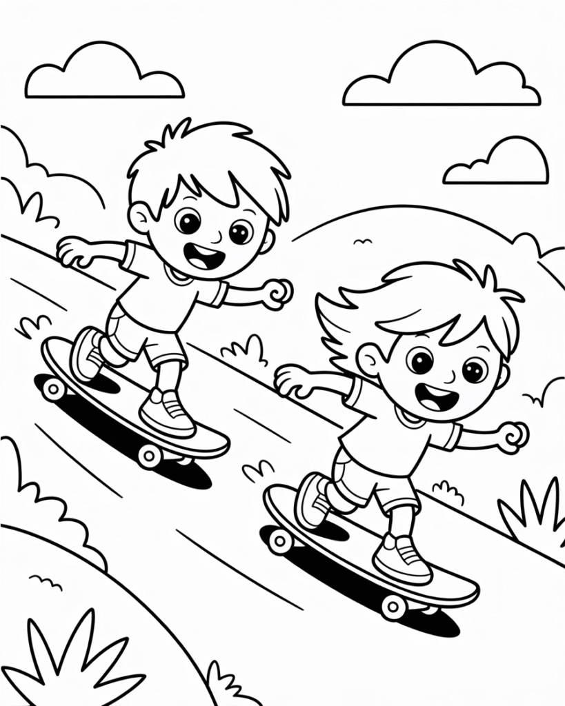 20 Free Printable Go Skateboarding Day Coloring Pages