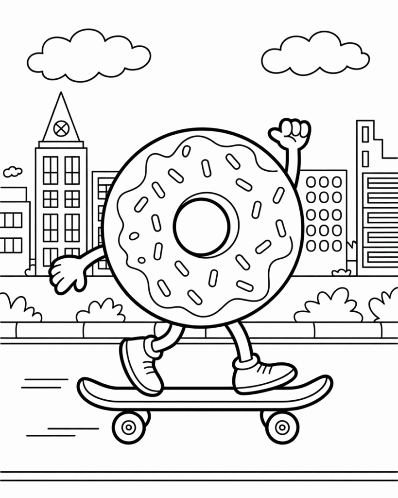 30 Free Printable Donut Coloring Pages