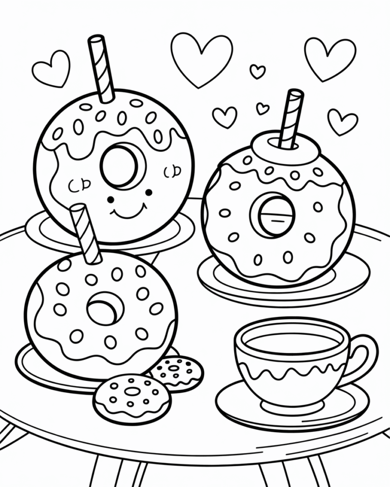 30 Free Printable Donut Coloring Pages