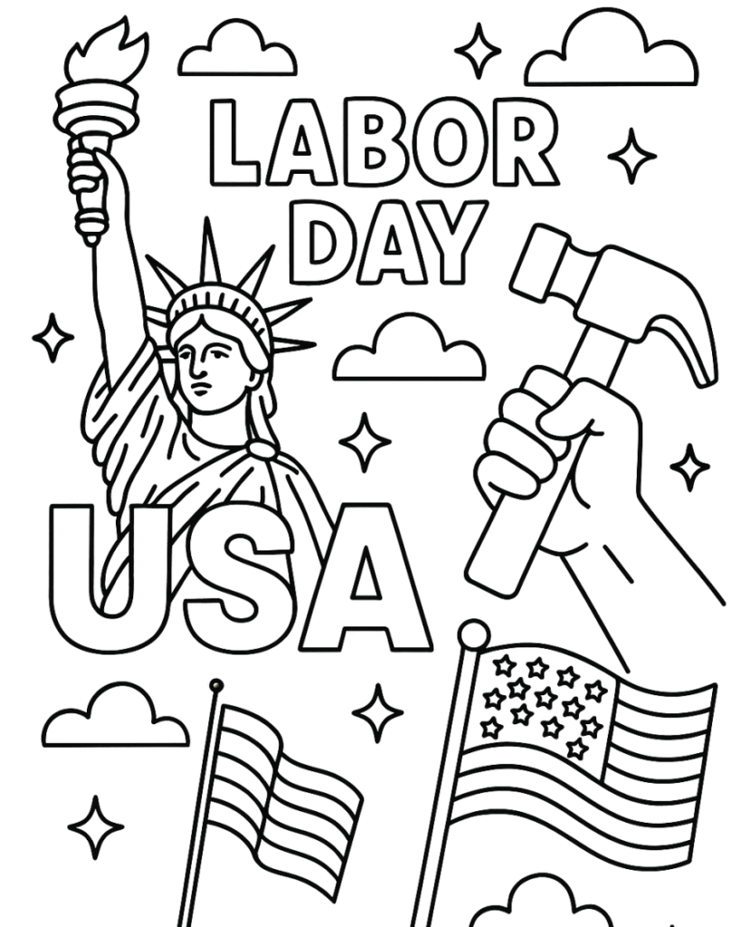 25 Free Printable Labor Day Coloring Pages