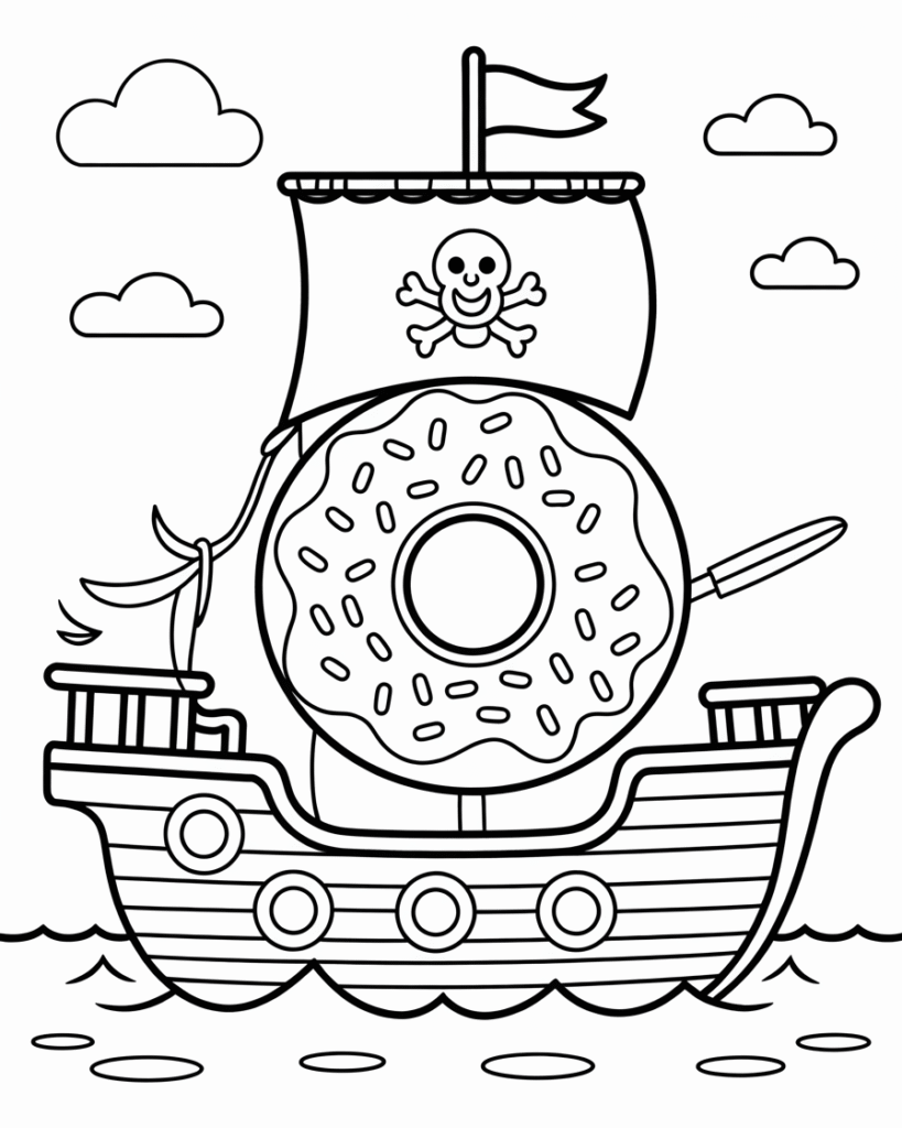 30 Free Printable Donut Coloring Pages